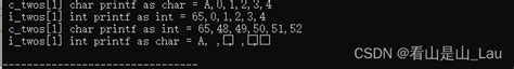数据类型与输出格式不一致时，附ascii码表看山是山lau的博客 Csdn博客