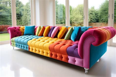 Premium Photo A Creative Colourful And Stylish Sofa In The Interior