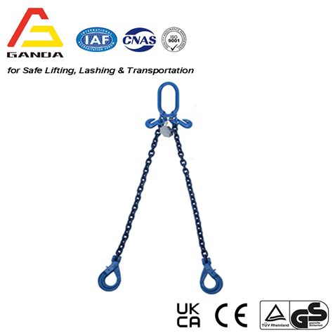 6mm Grade 100 1 Leg Chain Sling Adjustable And Comes With Latch Hooks