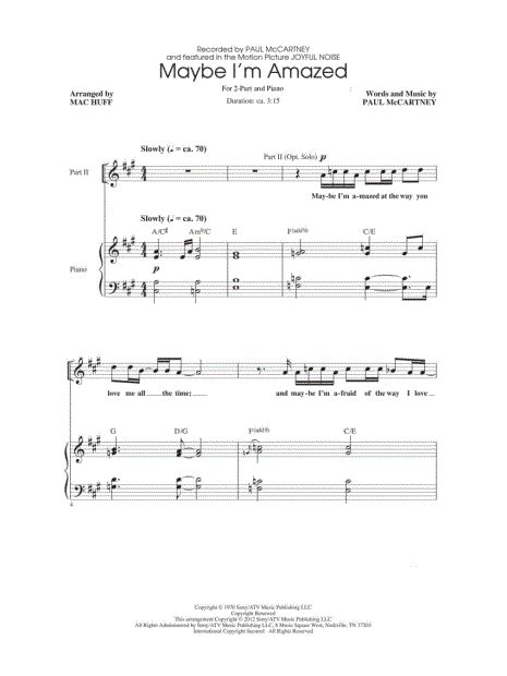 Maybe Im Amazed From Joyful Noise Sheet Music In A Major