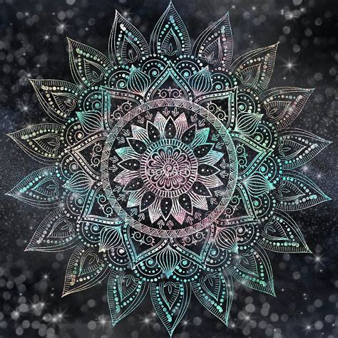 Magical Holographic Mandala Glitter Sparkles Design By Inovarts