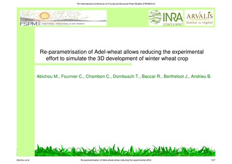 pdf re parametrisation of adel wheat allows reducing the experimental