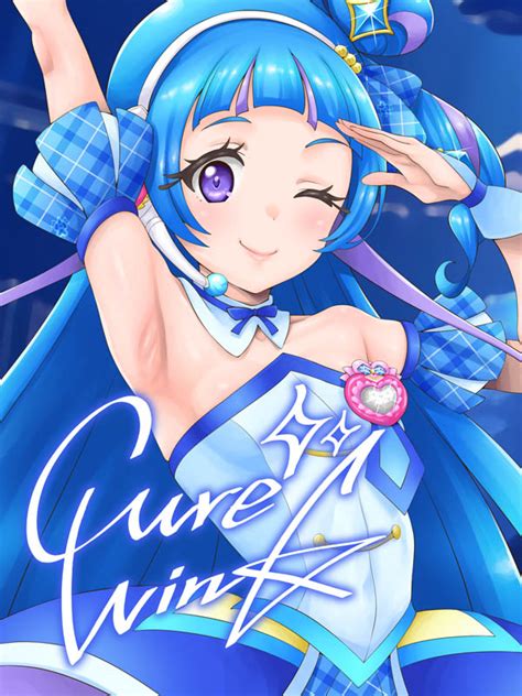 Eunos Aokaze Nana Cure Wink Kimi To Idol Precure Precure 1girl Arm Up Armpits Bare