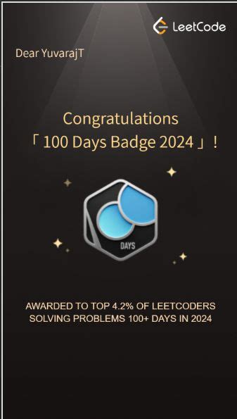 Yuvaraj T On Linkedin Leetcode Codingjourney 100daysstrong