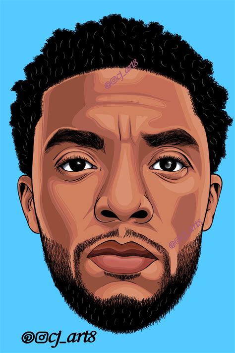 Chadwick Boseman Cartoon Portrait Schizzi Darte Schizzi Arte