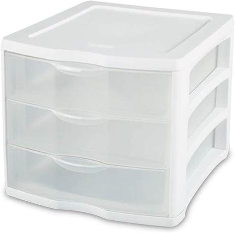 Sterilite Clearview Compact Stacking 3 Drawer Storage Organizer System