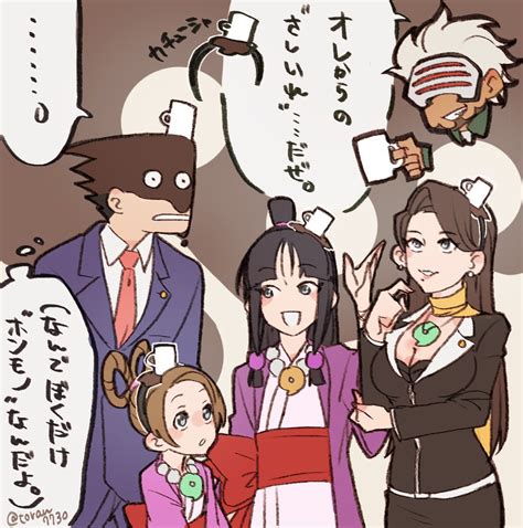 Phoenix Wright Maya Fey Mia Fey Pearl Fey And Godot Ace Attorney