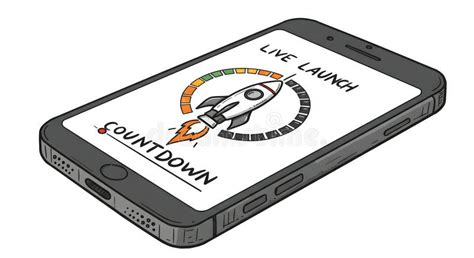 Smartphone Countdown To Live Launch Rocket Illustration Stock Image Image Of Design Mobile