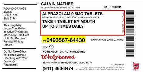 Prescription Label Word Template