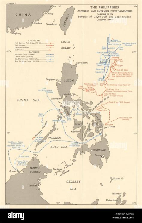 Aux Philippines Les Mouvements De La Flotte 1944 Bataille De Leyte