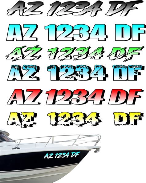 Vulgrco 2 Pack Pair Boat Registration Numbers Custom
