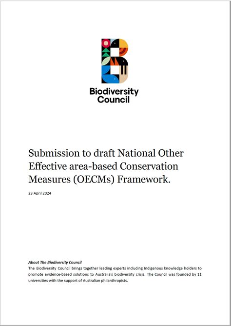 Submission To Draft National Other Effective Area Based Conservation
