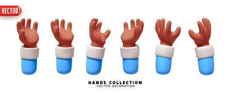 손 세트 3d 사실적인 디자인입니다 만화 손의 컬렉션은 손바닥을 위로 벡터 그림 3차원 형태에 대한 스톡 벡터 아트 및 기타 이미지 3차원 형태 개념 남자 Istock