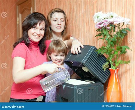 Women And Girl Uses Humidifier Stock Image Image Of Clean Housewife