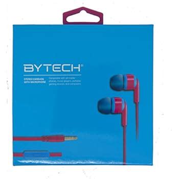 Amazon Com BYTECH Stereo Earbuds With Microphone Pink Blue Home Audio Theater