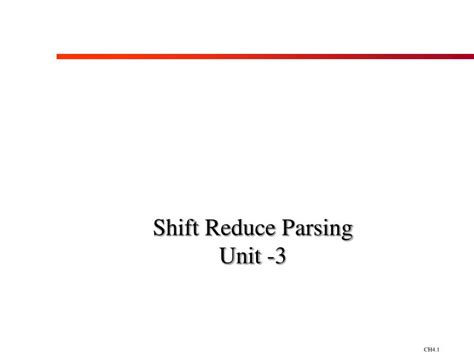 Ppt Shift Reduce Parsing Unit 3 Powerpoint Presentation Free