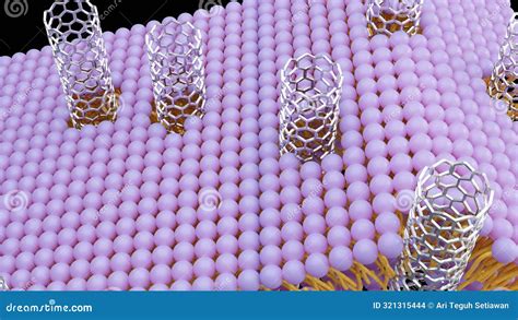 3d Rendering Of Isolated Of Carbon Nanotube Porins Stock Illustration Illustration Of