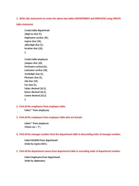 Assignment Sql Statements Pdf Data Management Sql