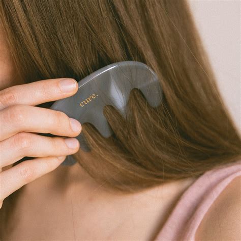 Natural Agate Hair Comb For Thick Hair Scalp Massager And Relaxation Gua