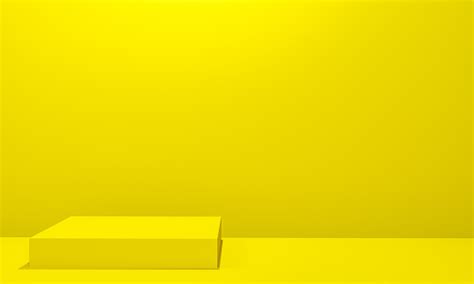 복사 공간 3d 렌더링 추상적 배경 디자인으로 미니멀리즘 스타일로 프리젠 테이션을 모의 노란색 색상 연단이있는 장면 0명에 대한 스톡 사진 및 기타 이미지 Istock