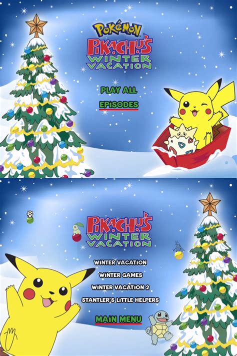 Pikachus Winter Vacation Dvd Menu By Dakotaatokad On Deviantart