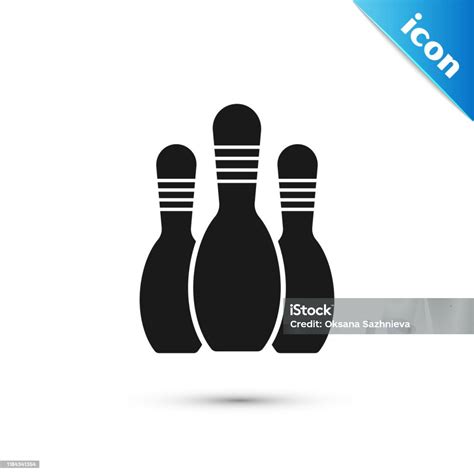 흰색 배경에 격리 된 검은 색 볼링 핀 아이콘입니다 벡터 일러스트레이션 개념에 대한 스톡 벡터 아트 및 기타 이미지 개념 구 모양 Istock