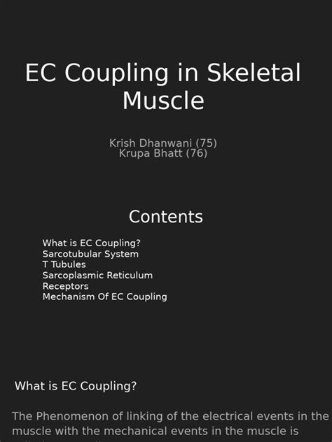 Understanding Ec Coupling In Skeletal Muscle Pdf