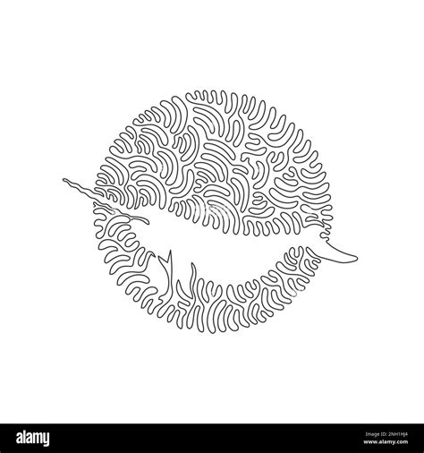 Continuous Curve One Line Drawing Of Cute Narwhal Abstract Art Single Line Editable Stroke