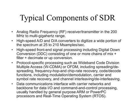 Presentation Of Software Defined Radioppt Operating Systems Computer Software And Applications