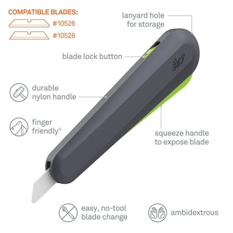 Slice 10563 Auto Retractable Squeeze Trigger Utility Knife Uk