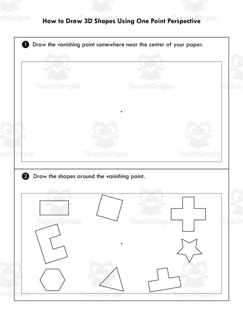 How To Draw 3d Shapes Using One Point Perspective By Teach Simple