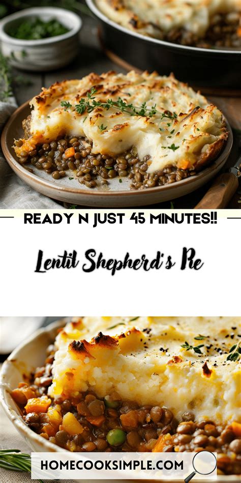 Lentil Shepherds Pie Home Cook Simple