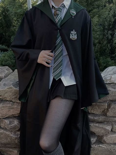 Slytherin Uniform Aesthetic~ In 2025 Hogwarts Outfits Slytherin