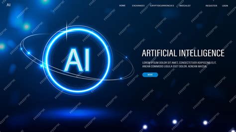 Premium Vector A Web Banner With A Neon Artificial Intelligence Ai Symbol On A Blue Background
