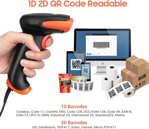 Tera 2d Barcode Scanner Usb Wired Handheld Image Barcode Reader With Stand Read 2d Qr Data