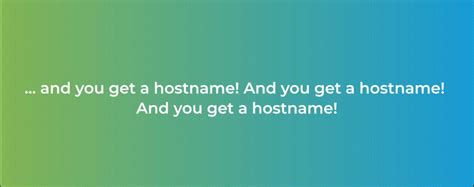 And You Get A Hostname Everybody Get A Hostname CPanel