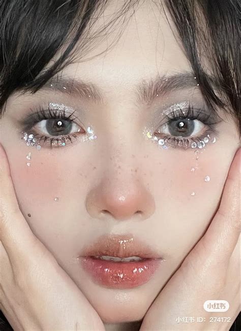 Pin By 𝐞𝐣𝐥𝐪𝐥𝐬 On Makeup Looks Ethereal Makeup Rhinestone Makeup
