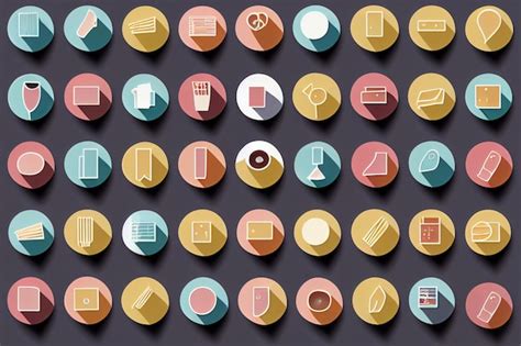 Premium AI Image Basic Sheer Flat Icons Background Image