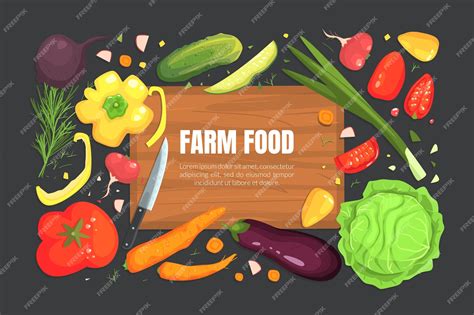 Premium Vector Farm Food Banner Template Healthy Natural Food Organic Shop Farm Market