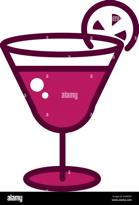 Wine Glass With Slice Lime Celebration Drink Beverage Icon Vector