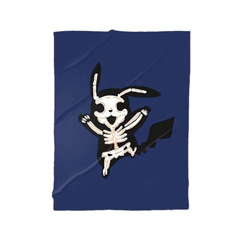 Electric Shocked Pikachu Like Askeleton Pokemon Fleece Blanket Blue Fleece 30 X 40 Pokemon