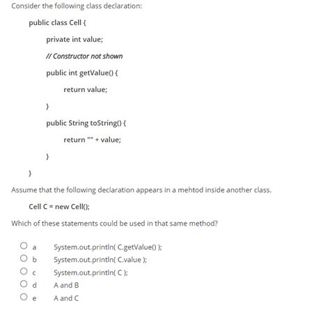 solved consider the following class declaration public