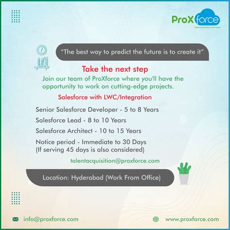 Venkatesh Reddy On Linkedin Hiring Are Ready Checkout Opportunities Salesforce Proxforce