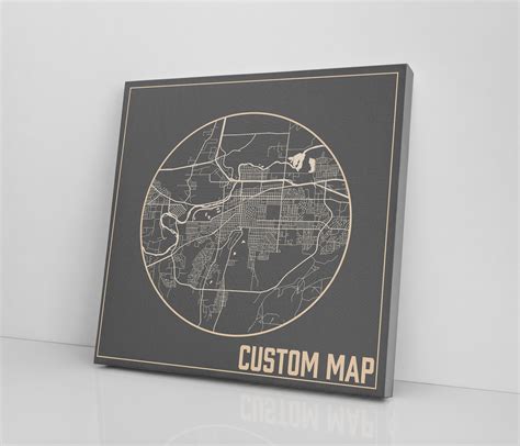 Custom Map Custom Map Print Map With Streets Map Of Etsy