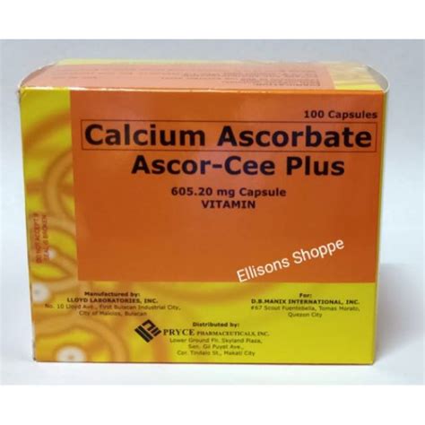 Ascor Cee Plus Calcium Ascorbate 100 Capsules Shopee Philippines