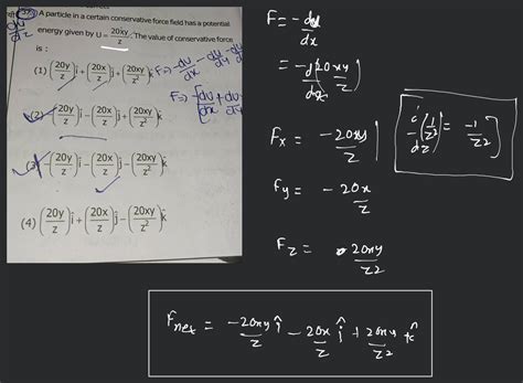 यी 37 A Particle In A Certain Conservative Force Field Has A Potential 2