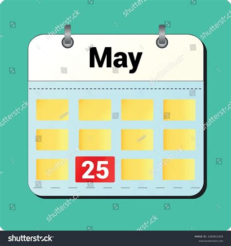 Calendar Vector Drawing Date May 25 Stock Vector Royalty Free