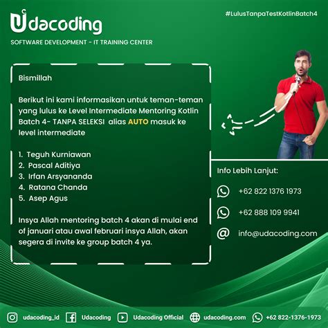 penerima beasiswa mentoring intermediate batch 4 tanpa test udacoding