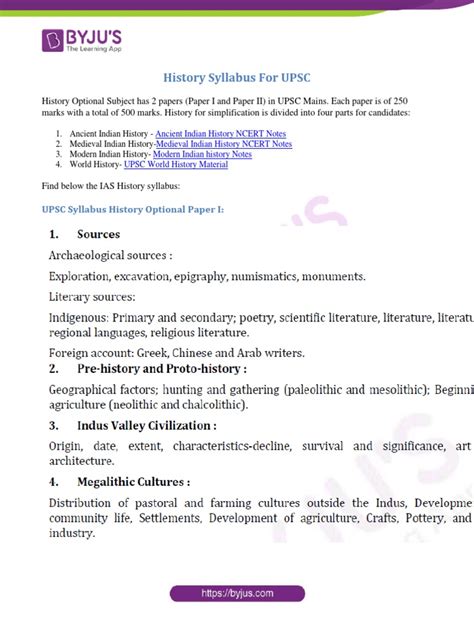 Upsc History Optional Syllabus Pdf