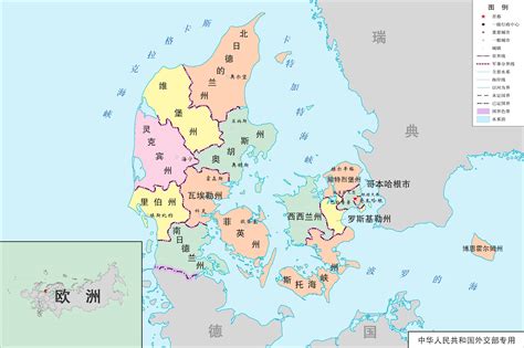 丹麦地图地理位置 丹麦地理位置 丹麦全 大山谷图库